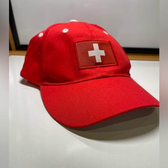 Accessories | Red Baseball Cap With Swiss Flag | Poshmark